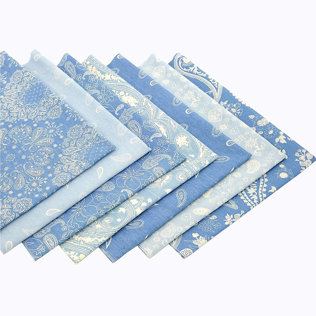 Fat Quarter Fabric Bundles Pre-Cut Checker Quilting Cotton Denim Soft Printed Assortments Craft Cloth Bundle Squares DIY for Sewing Crafting Rose Flavor(Cashew Nuts 7pcs,18 by 20.5Inch)