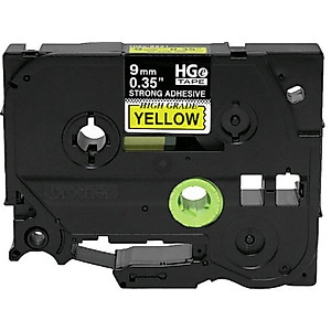 Brother HGES6215PK Black on Yellow Extra-Strength Adhesive Label Tape