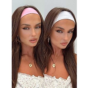 Bmobuo Women's Soft Fabric Cloth Headbands - 6Pcs Yoga Sport Hair Accessories, Black White 90s Style