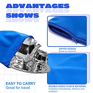 Sanwuta 8 Pcs Zippered Silver Storage Bags Anti Tarnish Bags Silver Pouches Silver Keeper Jewelry Storage Protector Bags (Navy Blue, 15 x 15 Inch)