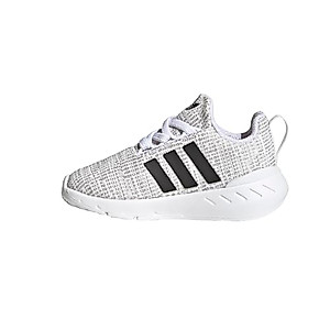 adidas Baby Swift Run 22 Sneaker, White/Core Black/Grey, 5 US Unisex Infant