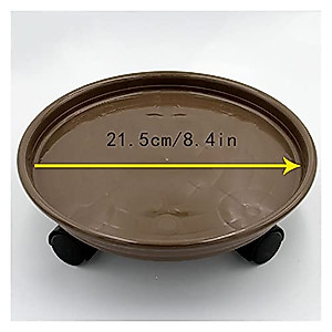 Cute Furniture Wooden Display Stands Heavy Duty Plant Stand with Wheels, Round Plant Caddy On - Outdoor Flower Pot Rack On Rollers - Indoor Dolly Holder Rolling Tray Coas