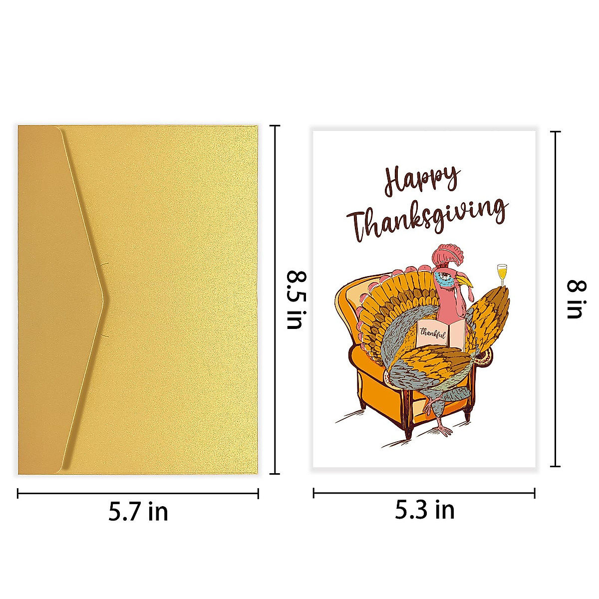 Funny Thanksgiving Turkey Card for Women Men, Hilarious Fall Seasons Card, Happy Thanksgiving Card for Family Friend, Thankful Holiday Card