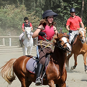 Hercicy 2 Pcs Equestrian Helmet Visor UV Protection Beach Hat Women Men Wide Brim Sun Visor for Horse Riding(Black, Blue)
