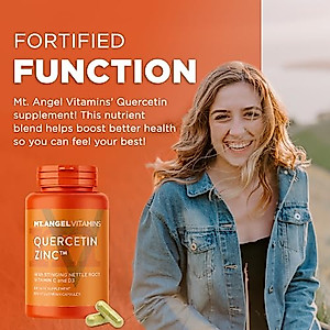Mt. Angel Vitamins - Zinc Quercetin with Bromelain Supplement – Immune Support & Respiratory Health - Quercetin 500mg Capsules | Zinc 50mg | Vitamin C Capsules | Immune Booster for Adults - 300ct.