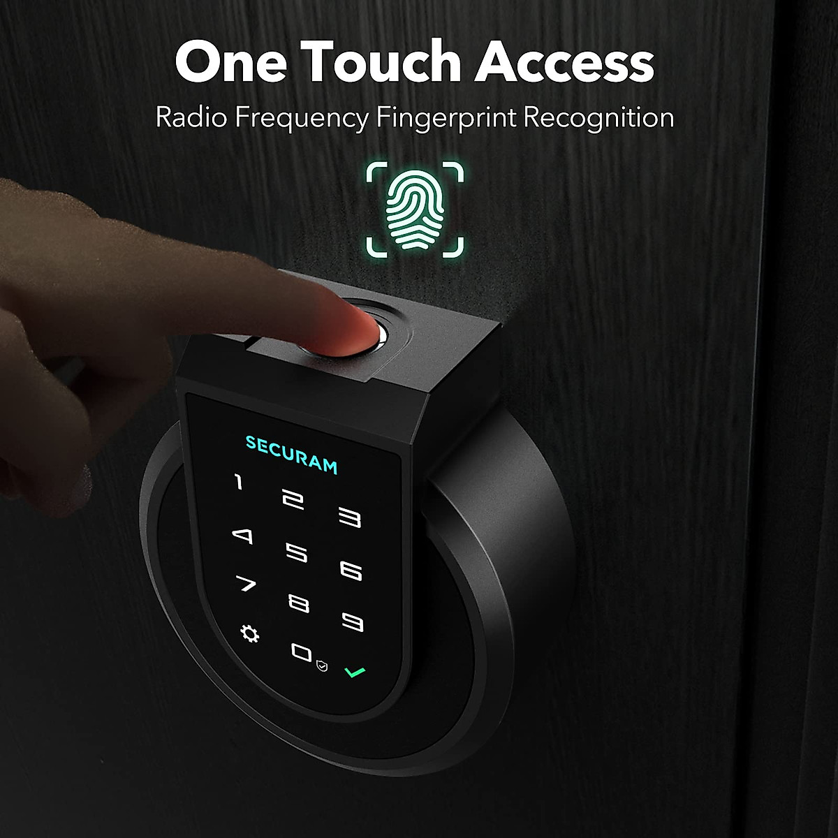 SECURAM Touch Smart Lock with Smart Hub, Wi-Fi, Fingerprint, Code, App, High-Security Keys, and Voice Control, Easy Installation, Bluetooth Enabled