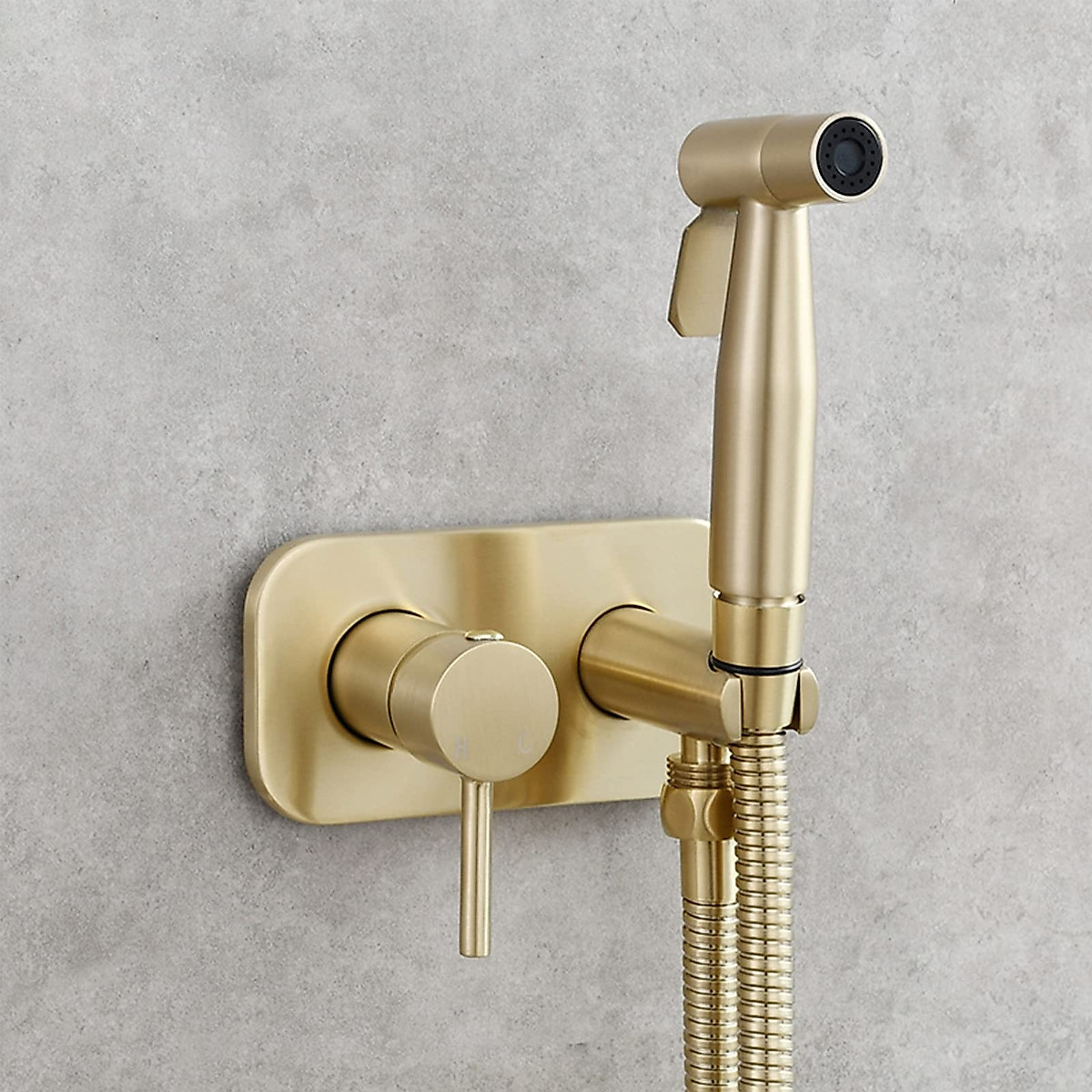 Handheld Bidet Toilet Sprayer,Brushed Gold Bidet Sprayer for Toilet Hot And Cold Water,304 Stainless Steel Baby Cloth Diaper Sprayer Kit for Cleaning