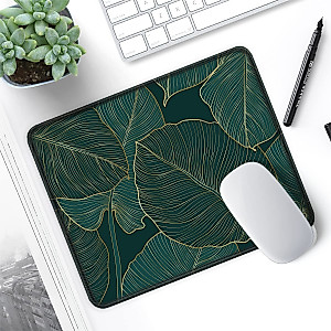ITNRSIIET Mouse Pad with Stitched Edge Premium Textured Smooth Precise Operation Waterproof Washable Non-Slip Rubber Base Desktop Protection Mat, 10.2×8.3×0.12 inches, Palm Texture