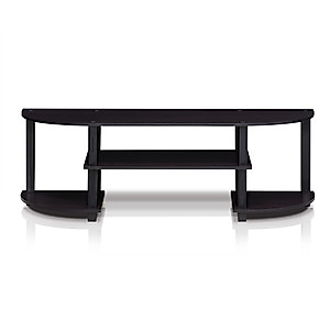 Furinno Turn-S-Tube Wide TV Entertainment Center, Dark Walnut