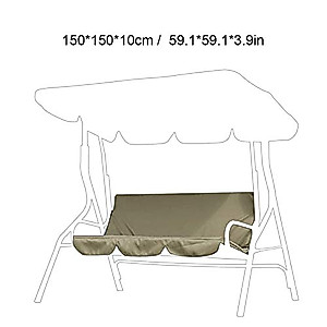 GOTOTOP Outdoor Swing Cushion Cover 3 Seater,Outdoor Patio Swing Cushion Chair Replacement, Waterproof Protection Swing Hammock Cover for Patio, Garden, Balcony, Backyard 59.1 x 19.7 x 3.9in(Beige)