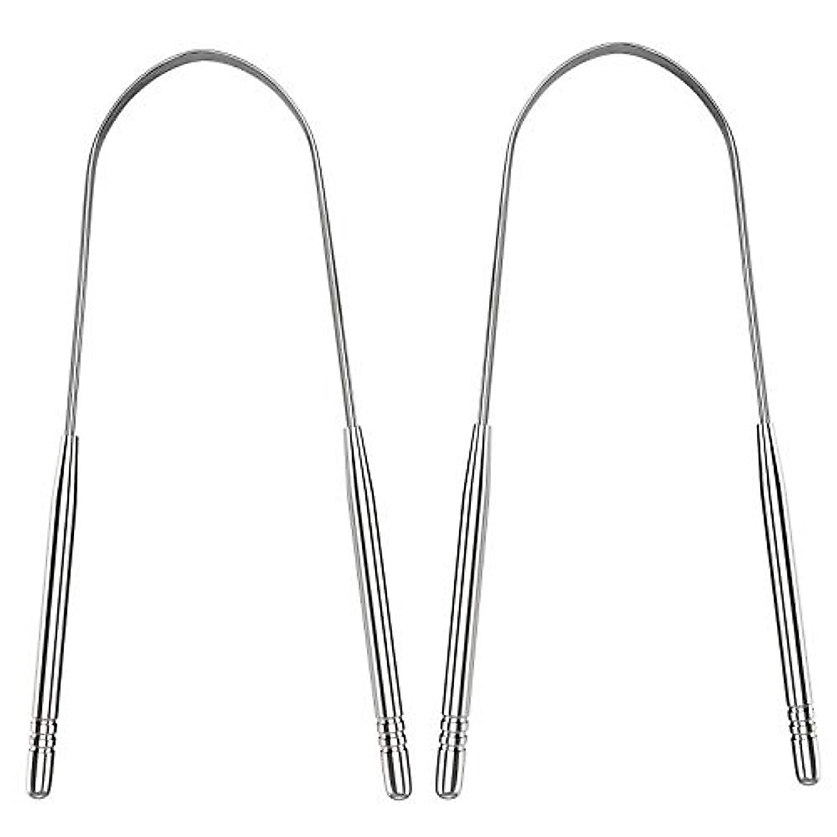 YIBIDINAY Tongue Scraper Cleaner for Adults Surgical Grade Stainless Steel Metal Tongue Brush Dental Kit Professional Eliminate Bad Breath With Non-synthetic Grip (2 Pack)