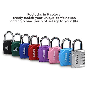 RESET-060 4 Digit Combination Lock Outdoor Padlock for School Gym Sports Locker Fence Toolbox Gate Suitcase Hasp Pink