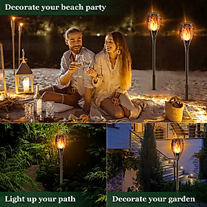 Balight Solar Torch Lights, 43in 96 LED Waterproof Flickering Flames Solar Lights Outdoor Landscape Decoration Lighting Dusk to Dawn Auto On/Off Security Torch Light for Patio Garden Yard Driveway