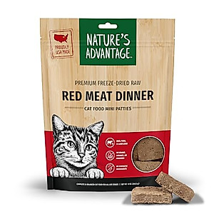 Nature's Advantage Freeze-Dried Raw Red Meat Dinner Cat Food Mini Patties, 12 oz | Grain Free, High Protein Nutrition