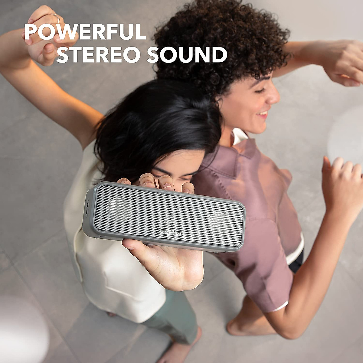 Soundcore 3 by Anker, Bluetooth Speaker with USB-C Connection, Stereo Sound, BassUp, Pure Titanium Diaphragm Drivers, 24H Playtime, IPX7 Waterproof, PartyCast, App, Custom EQ, for Travel & Home, Gray
