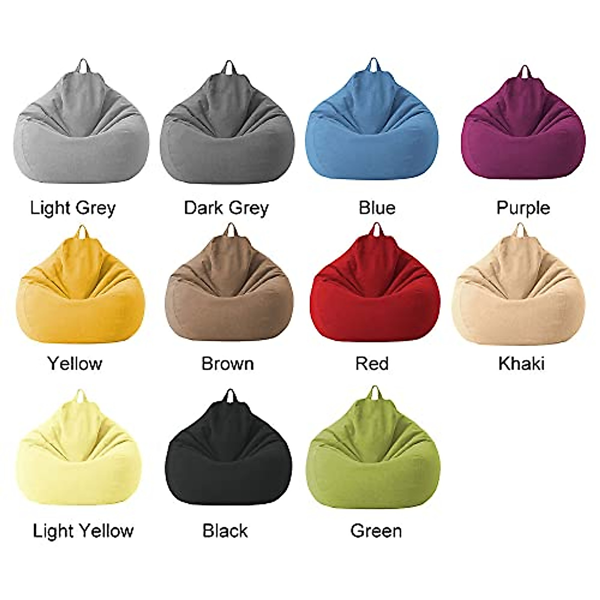 iayokocc Bean Bag Chairs Cover, Lazy Lounger Bean Bag Storage Chair Cover, Stuffable Zipper Beanbag Covers for for Kids and Adults, 100X120cm(Red)