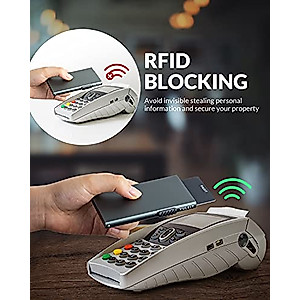 VULKIT Minimalist Credit Card Holder Pop Up Cards RFID Protection Slim Metal Wallet