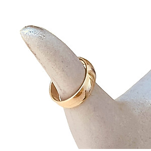 TOE RINGS & THINGS | Bold Gold Adjustable Comfort Fit Toe Ring | Smooth Wide Band 14k Gold Filled Toe Rings for Women or Men