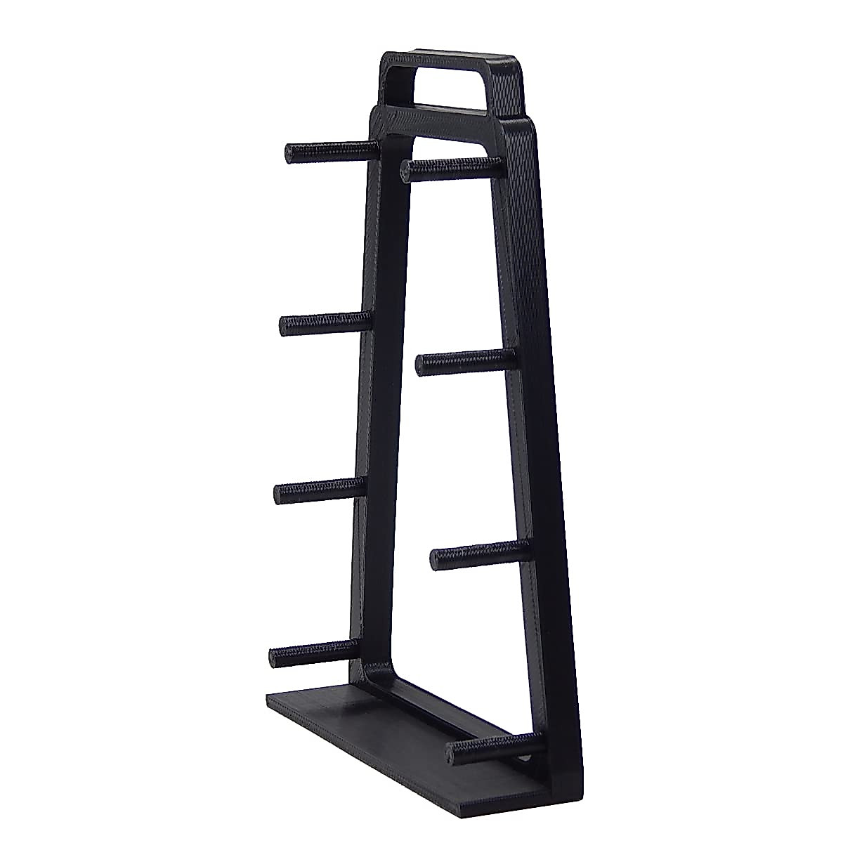 Black Knife Display Stand Rack Holder Organizer For 4 Medium To Large Pocket Or Fixed Blade Knives - Holds Four Blades - Wall Mount Or Sit On Flat Surface