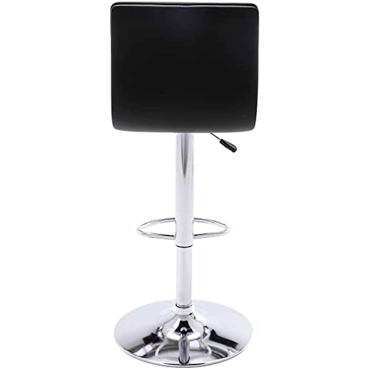 Vogue Furniture Direct PU Leather Bar Stools, Modern Square Adjustable Swivel Barstools with Back, Armless Airlift Counter Height Bar Chairs for Kitchen Dining Set of 2 (Black)