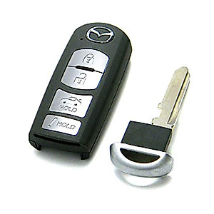 OEM 4-Button Smart Key Fob Remote Compatible With 2014-2018 Mazda 3 & 6 (FCC ID: WAZSKE13D01, P/N: GJY9-67-5DY)