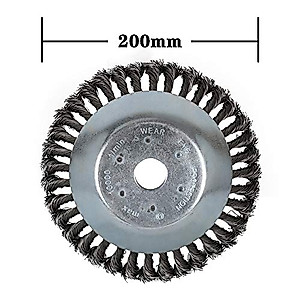8 Inch Wire Wheel Brush Trimmer, Replacement Garden Grass Weed Lawn Mower Weeding Tray with 1 Inch (25mm) Hole for Rust Removal Paving Stone Pavement Joints or Driveway