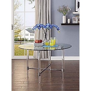 ACME Furniture Dining Table, Chrome and Clear Glass