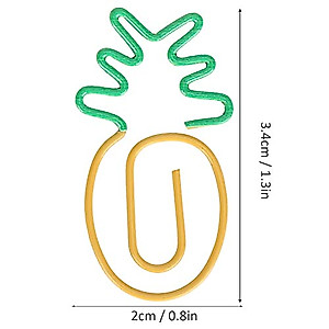 20Pcs Paper Clips, 2 Color Pineapple Shaped Bookmarks Planner Clip Pin Durable and Rustproof Bookmark File Classification Clips Office Supplies School Gifts