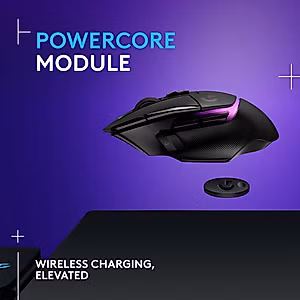 Logitech G POWERPLAY Wireless Charging System for G502 LIGHTSPEED, G502 X PLUS, PRO X Superlight Gaming Mice & more, Wireless Charging Mouse Pad for PC/Mac, in Cloth + Hard Mousepads
