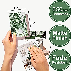KOLL DECOR Green Picture Collage Kit for wall Aesthetic - 50 Set 4''x6'' Prints Boho Collage Kit Plant Room Decoration Green Wall Collage Kit for Teen Girls