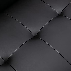 ERYE Black Pu Leather Tufted USB Ports, Twin