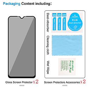 Lokyoo 2 Pack Privacy Screen Protector for Oneplus Nord N300 5G [Anti-Spy Tempered Glass], Ultra HD, Anti-Scratch, Bubble-Free, Easy Install 9H Protective Glass for Nord N300