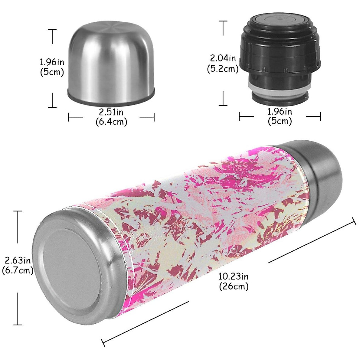 Stainless Steel Leather Vacuum Insulated Mug Vintage Thermos Water Bottle for Hot and Cold Drinks Kids Adults 16 Oz