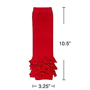 Bowbear Cheerful Ruffles Baby Leg Warmers, Red