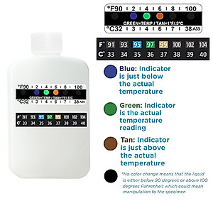 Urine Test Complete Kit Hi-Stretch Hidden Leg Strap and Warm Double Layer Velvet Pouch,11 Adhesive Temperature Test Strips,2 Elastic Rubber Ropes,2 Screw Caps,2 Translucent Empty Bottles at Home