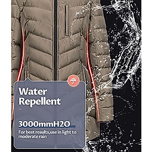 CREATMO US Women's Winter Hooded Faux Fur Coat Waterproof Warm Long Puffer Winter Thicken Parkas Coats Brown L