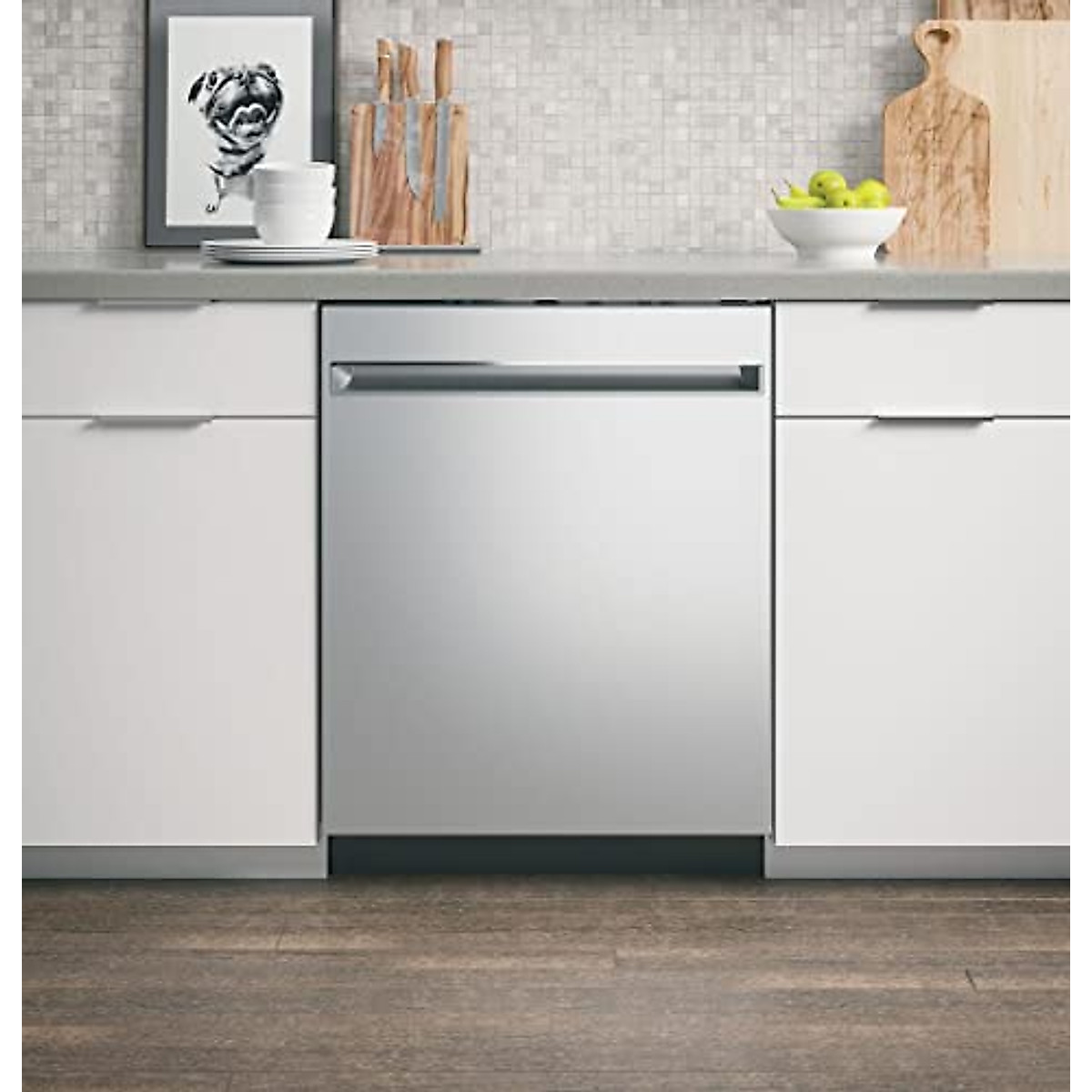 GE GDT225SSLSS 24 Inch Built In Fully Integrated Dishwasher with 3 Wash Cycles, 12 Place Settings, in Stainless Steel