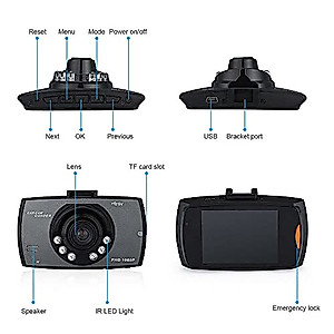 G · PEH Car Dash Cam 1080P Full HD Car DVR Dashboard Camera Video Recorder with G-Sensor Night Vision Loop Recording