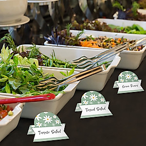 Big Dot of Happiness Sage Green Daisy Flowers - Floral Party Tent Buffet Card - Table Setting Name Place Cards - Set of 24