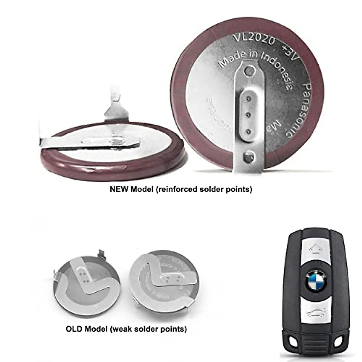 RemoteOverstock Replacement for BMW Remote Smart Key Fob Battery VL2020 for 2006-2014 1, 3, 5, 6 Series M3 M5 M6 X5 X6 Z4 E39 E46 E60 KR55WK49123 KR55WK49127 – case Cover (Without Comfort Access)