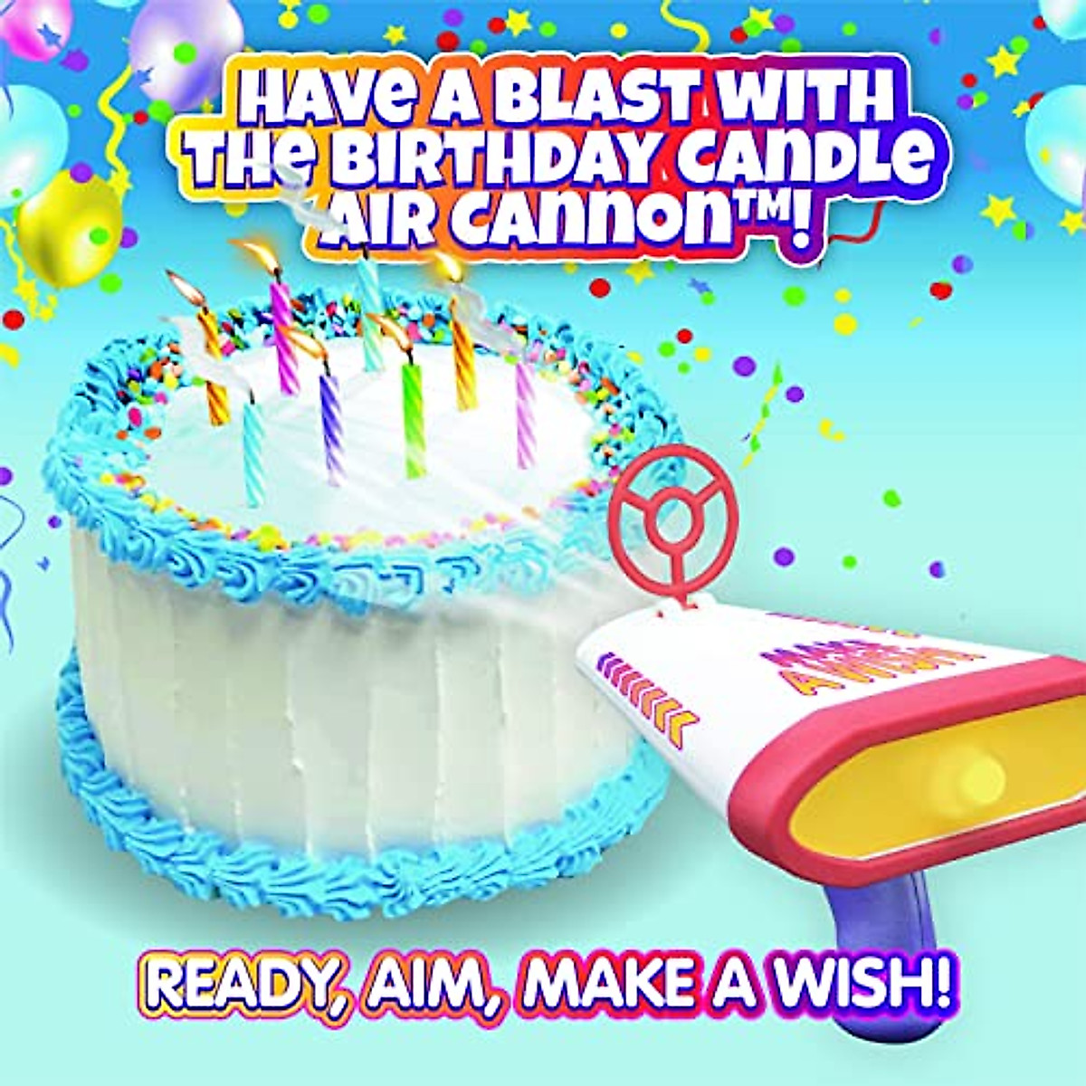 BEST PARTY EVER! Birthday Candle Air Cannon, Safe Fun Way to Blow Out Birthday Candles, Reusable, Pull Back and Release, No Batteries Required, 1 Count