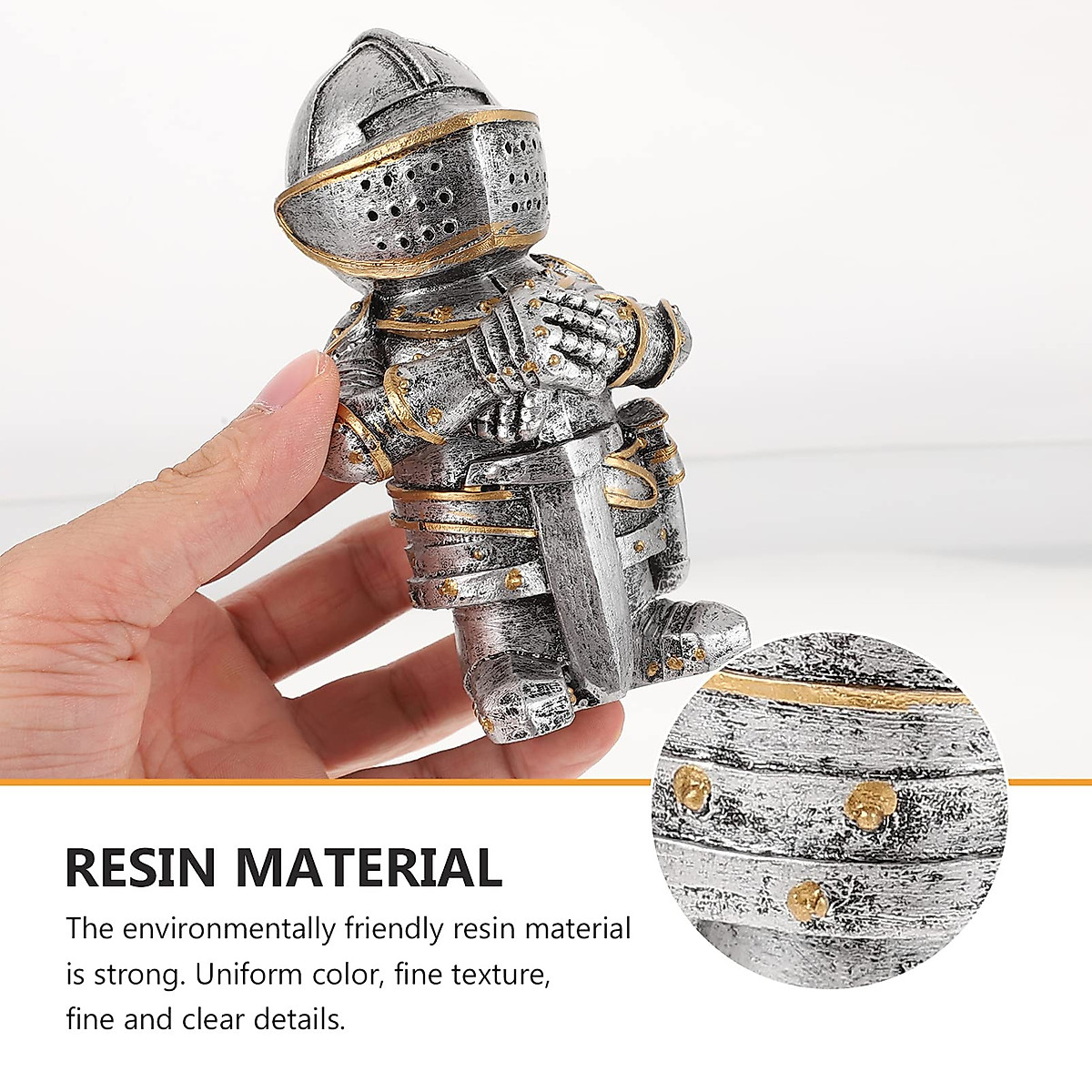 FOMIYES Knight Statue Medieval War Resin Crafts Axe Guard Dwarf Knight Desktop Mini Sculpture Decoration Mini Knight Sculpture Ornament for Home Office Bookshelf