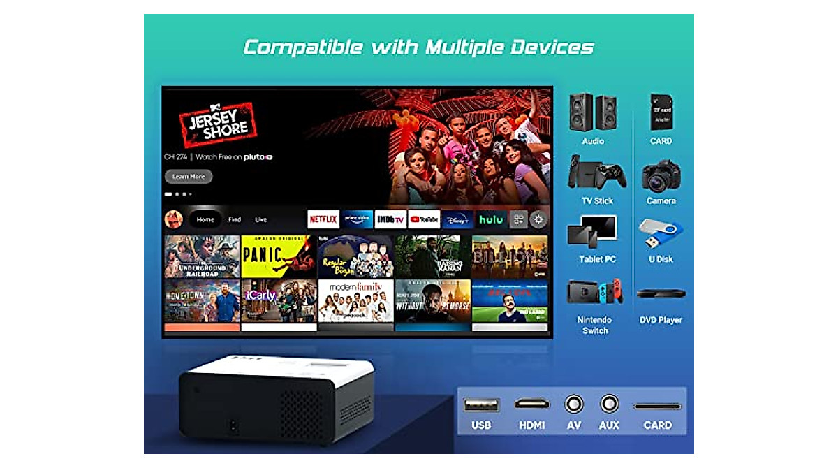 TMY 1080P 5G WiFi Bluetooth Projector | 4K Support & 100" Screen