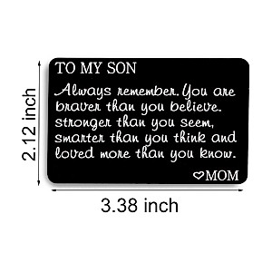 Jstud Inspiration Wallet Insert Cards Engraved You are Braver Stronger Metal Wallet Insert Birthday Gifts for Son from Mom