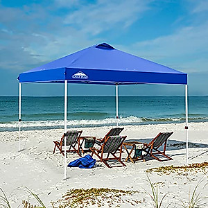 EAGLE PEAK 10x10 Pop Up Canopy Tent Instant Outdoor Canopy Easy Set-up Straight Leg Folding Shelter with 100 Square Feet of Shade, (Blue)