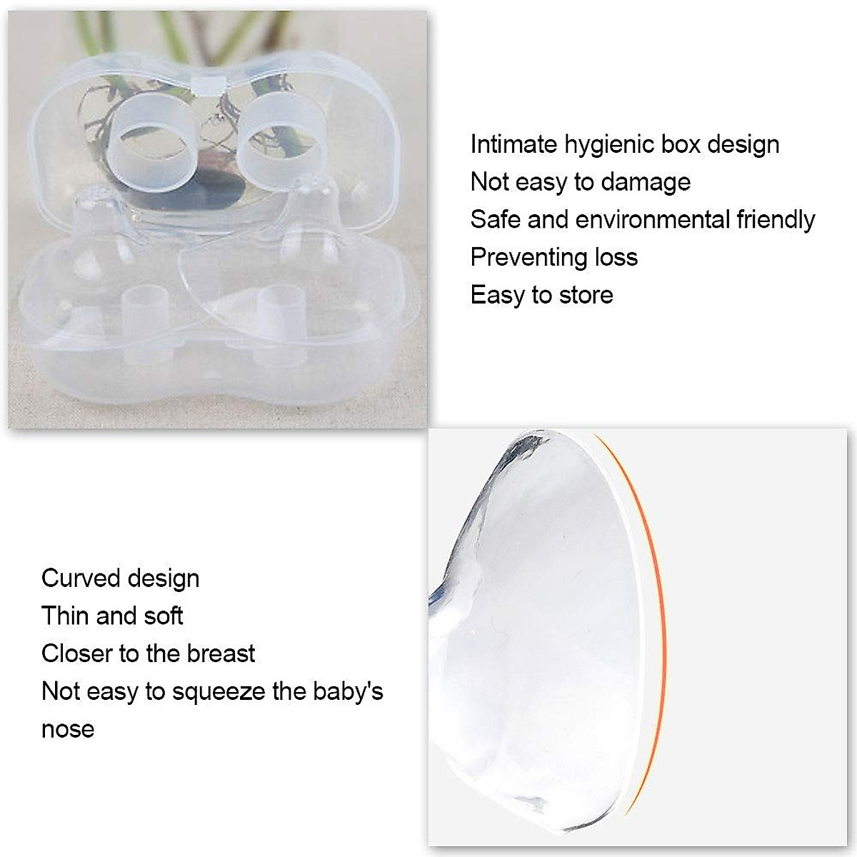 Silicone Nipple Protector, 2 Piece Nipple Silicone Nipple Protector Breastfeeding Nipple Guard for Breastfeeding Nipple with Boxes