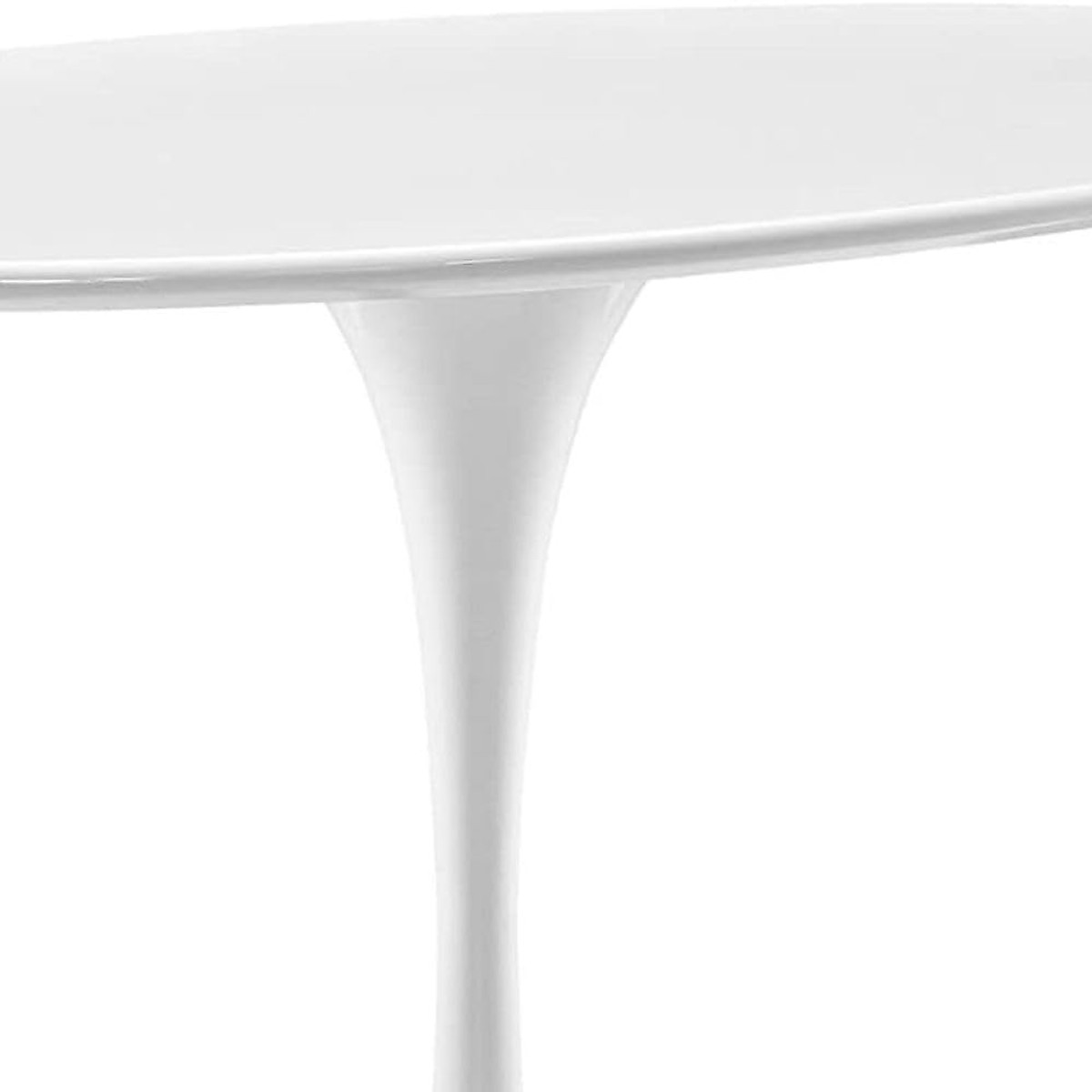 Oakestry 48-inch Mid-Century Modern Oval Dining Table Sleek White Pedestal Base Stylish Kitchen Breakfast Nook Table Space-Saving Design for Dining Room & Small Spaces, 48" D X 27.5" W X 28.5" H