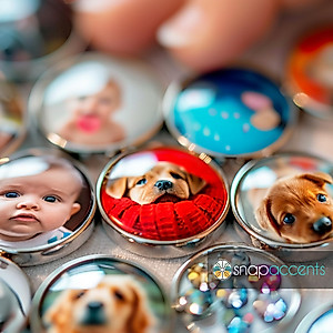 Choose a Color | Snap Jewelry Stretch Bead Ginger Charm Bracelet 6.5 inch Sparkle Band Fits 18MM 20MM Women's Custom Buttons (White)