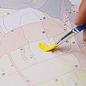 MONDART Paint by Numbers for Adults Beginners Kits DIY Oil Painting Kit Canvas Acrylic Pigment Arts Craft for Home Wall Decor Christmas Gift-Puppies and Ducks 16x20 Inch (NO Frame)