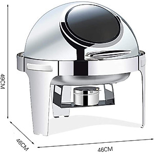 UZOURI Stainless Steel Chafing Dish, 6.8L Chafing Dish Set Food Warmer Buffet with Food Pans Fuel Holders, for Buffet Catering Kitchen Party(Color:All Steel Cover) (All Steel Cover)